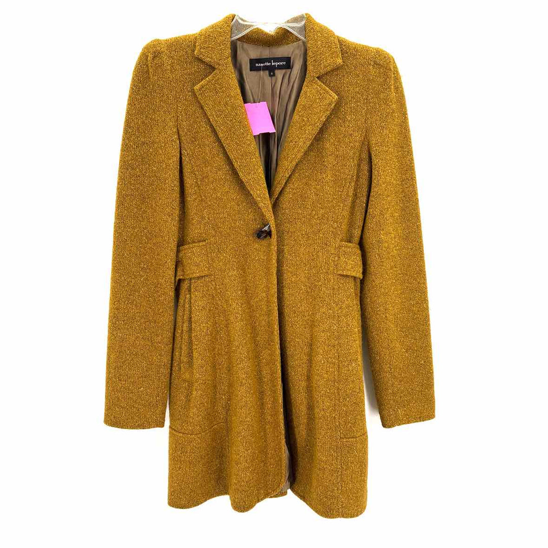 Size 6 NANETTE LEPORE Mustard Wool Coat – Back by Popular Demand ...